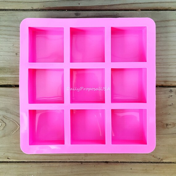 9 Cavity Square Silicone Mold Bakeware Baking Brownie Cake