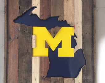 Michigan block m | Etsy
