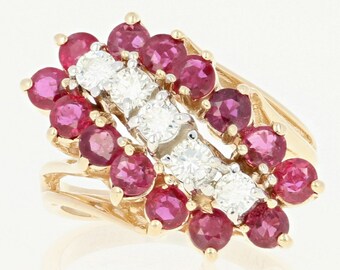 Ruby waterfall ring | Etsy