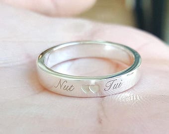 Personalized Engraved Stacking Ring Engraved Promise Ring