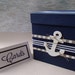 Nautical Card Box Navy Blue with Anchor Your Choice of