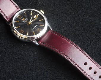 Burgundy watch strap | Etsy