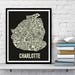 Charlotte North Carolina Neighborhoods Screen Print