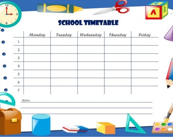 School timetable | Etsy