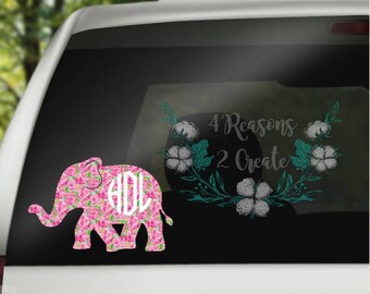 Elephant car decal | Etsy