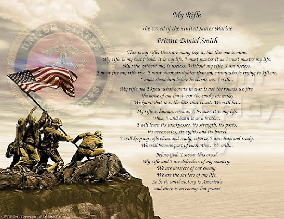 U.S. Marine Corps Creed My Rifle Personalized Print