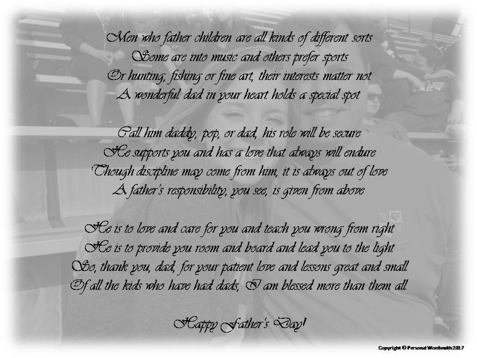 Father's Day Poem Digital Print Downloadable Father's