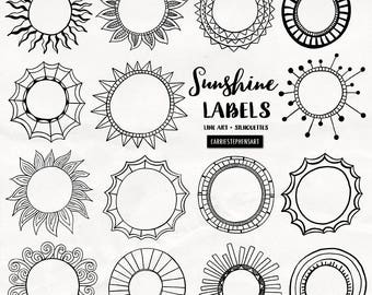 Sunshine Doodle Face Clipart Summer Sun Art Journal Digital