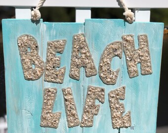 BEACH WELCOME SIGN Made Of Sand