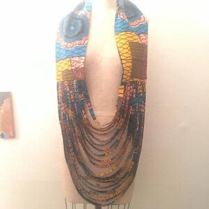 African fabric necklace | Etsy