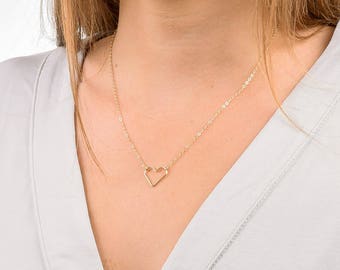 Wire heart necklace | Etsy