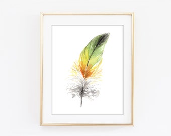 Feather art print | Etsy