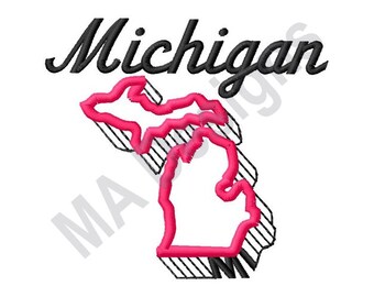 Michigan outline | Etsy