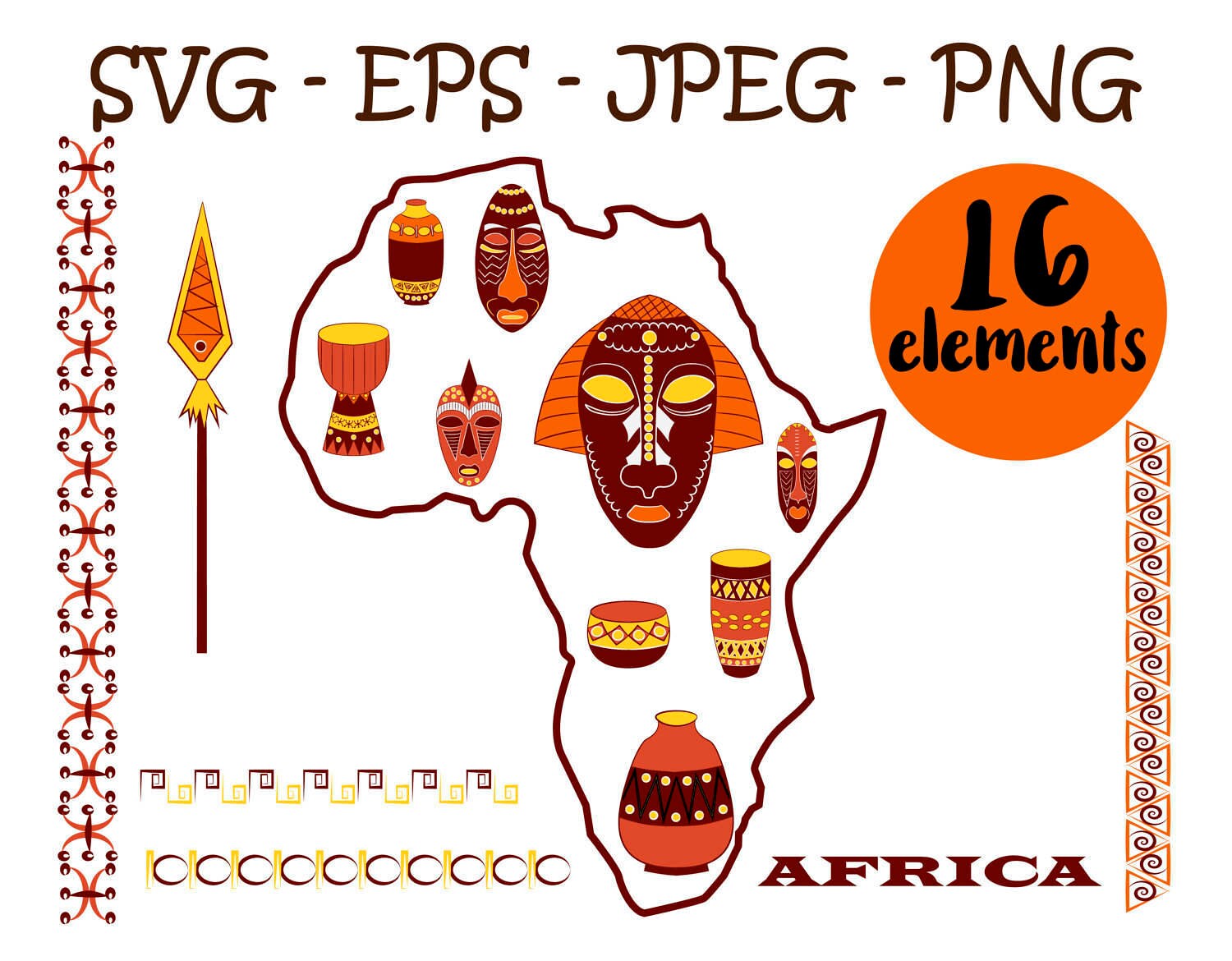 Tribal african clipart African tribal clip art Africa