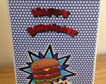 Hamburger card | Etsy