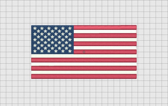 USA United States of America Flag Embroidery Design in 4x4 and