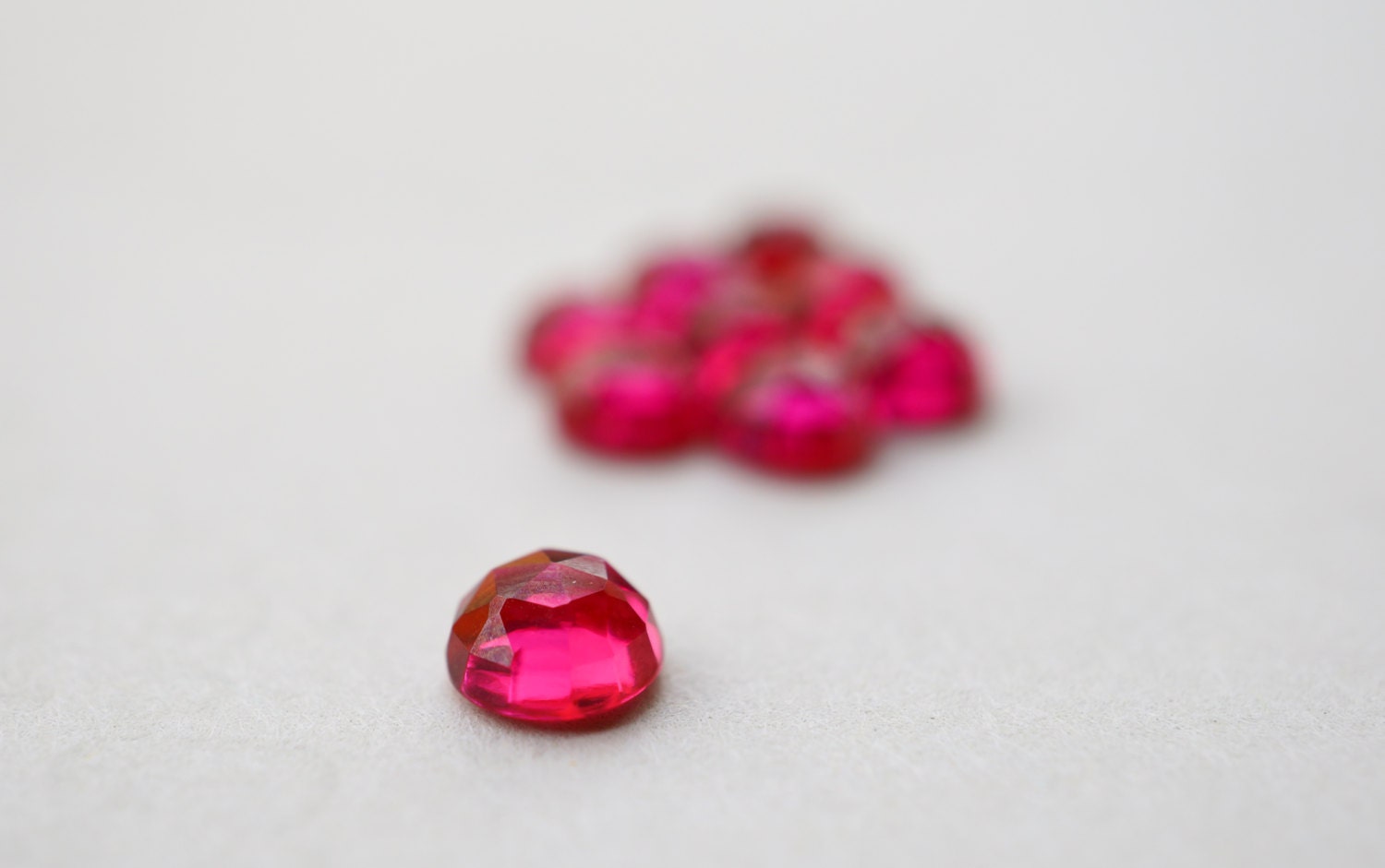 6mm Pink Ruby faceted cabochon. rose cut pink ruby rose