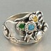 Ocean Ring Silver Tide Pool Ring with Gemstones Ocean Jewelry