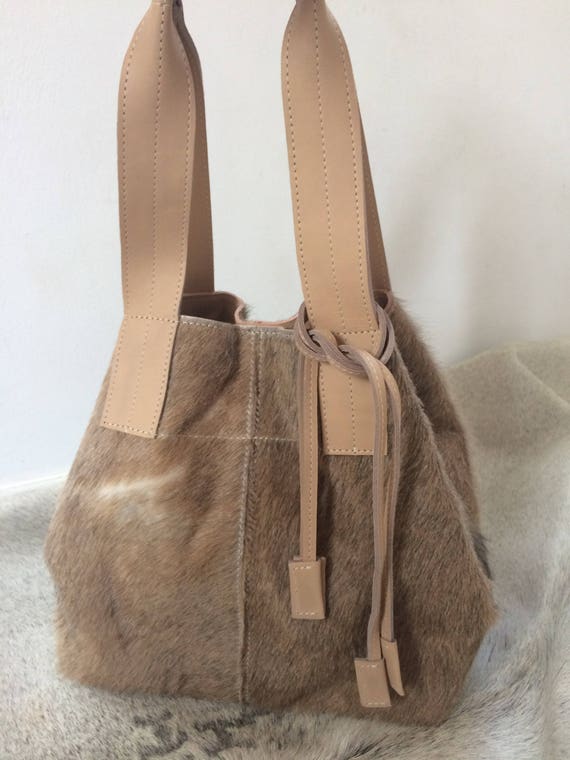 Cowhide Purse Unique Piece Cow Hide Handbag. Leather Bag.