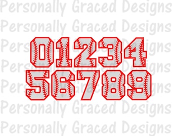Baseball numbers svg | Etsy