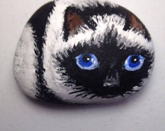 Painted rock cat | Etsy