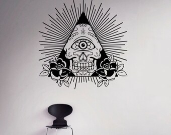 Illuminati Symbols Wall Decal All Seeing Eye Vinyl Sticker