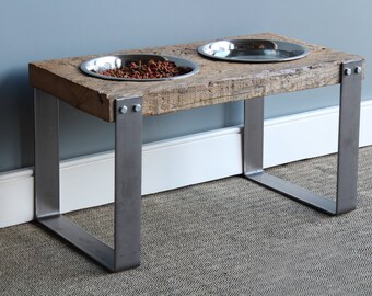 Rustic dog feeder | Etsy