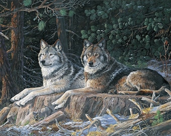 Wolf fabric panel | Etsy