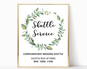 Wedding shuttle sign | Etsy