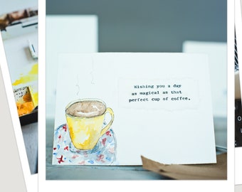 Coffee cup card | Etsy