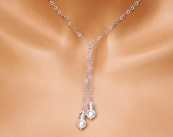 Classic Pearl Rhinestone Necklace Bridal Necklace Mother of
