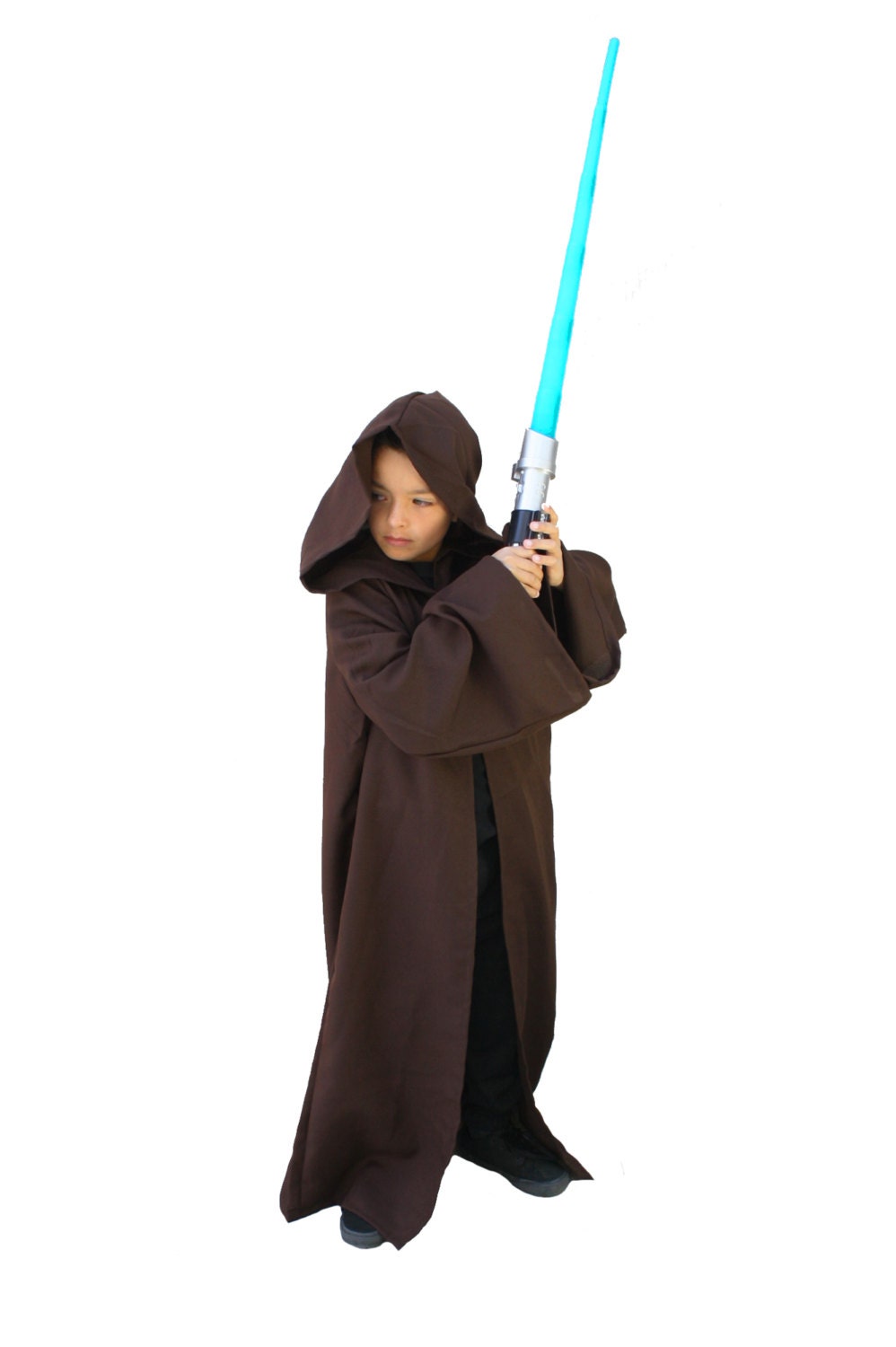 Brown Jedi Costume Cloak Robe Boys Child Small Medium Large