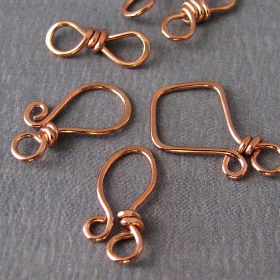 Handmade Copper Clasps Artisan Jewelry Findings Trio Hook
