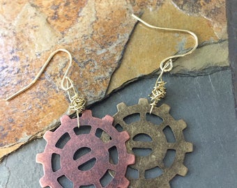 Cog earrings | Etsy