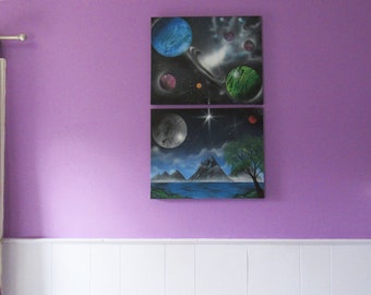 Space painting | Etsy