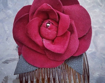 Rose hair comb | Etsy