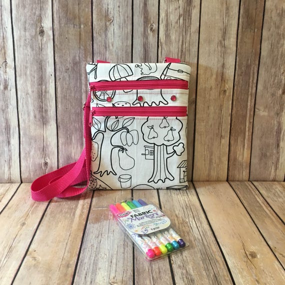 Color Me Bag Messenger Bag Coloring Bag Kids Messenger