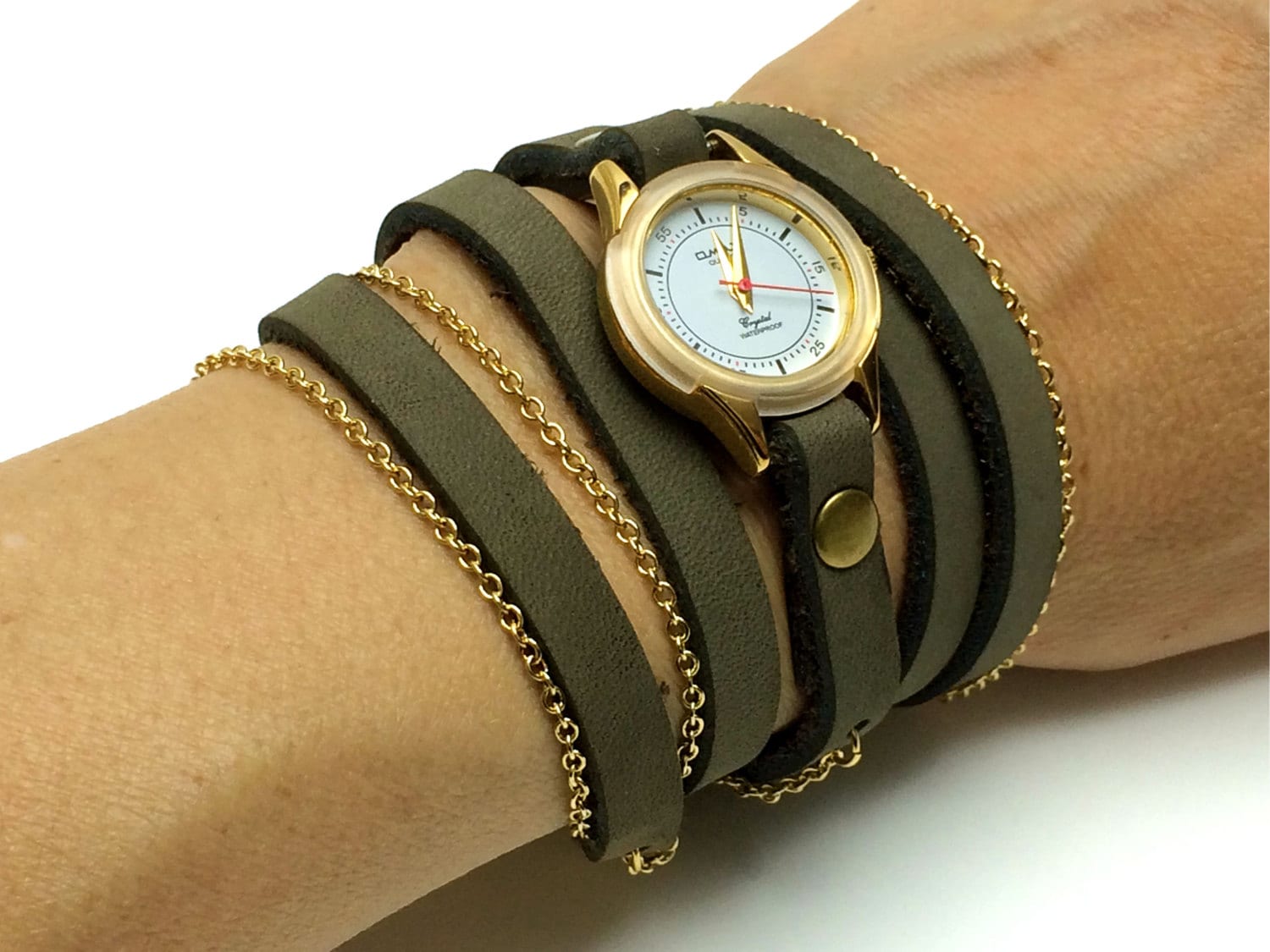 Olive Green Women's Wrap Watch-Watch-Women Watches-Wrap