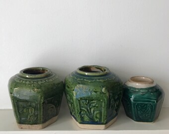 Green ginger jar | Etsy