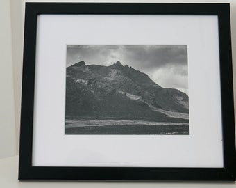 The Cuillin Ridge on the Isle of Skye. Line illustration