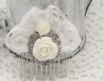 Rose hair comb | Etsy