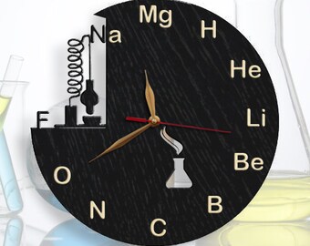 Science clock | Etsy
