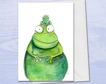 Frog card | Etsy