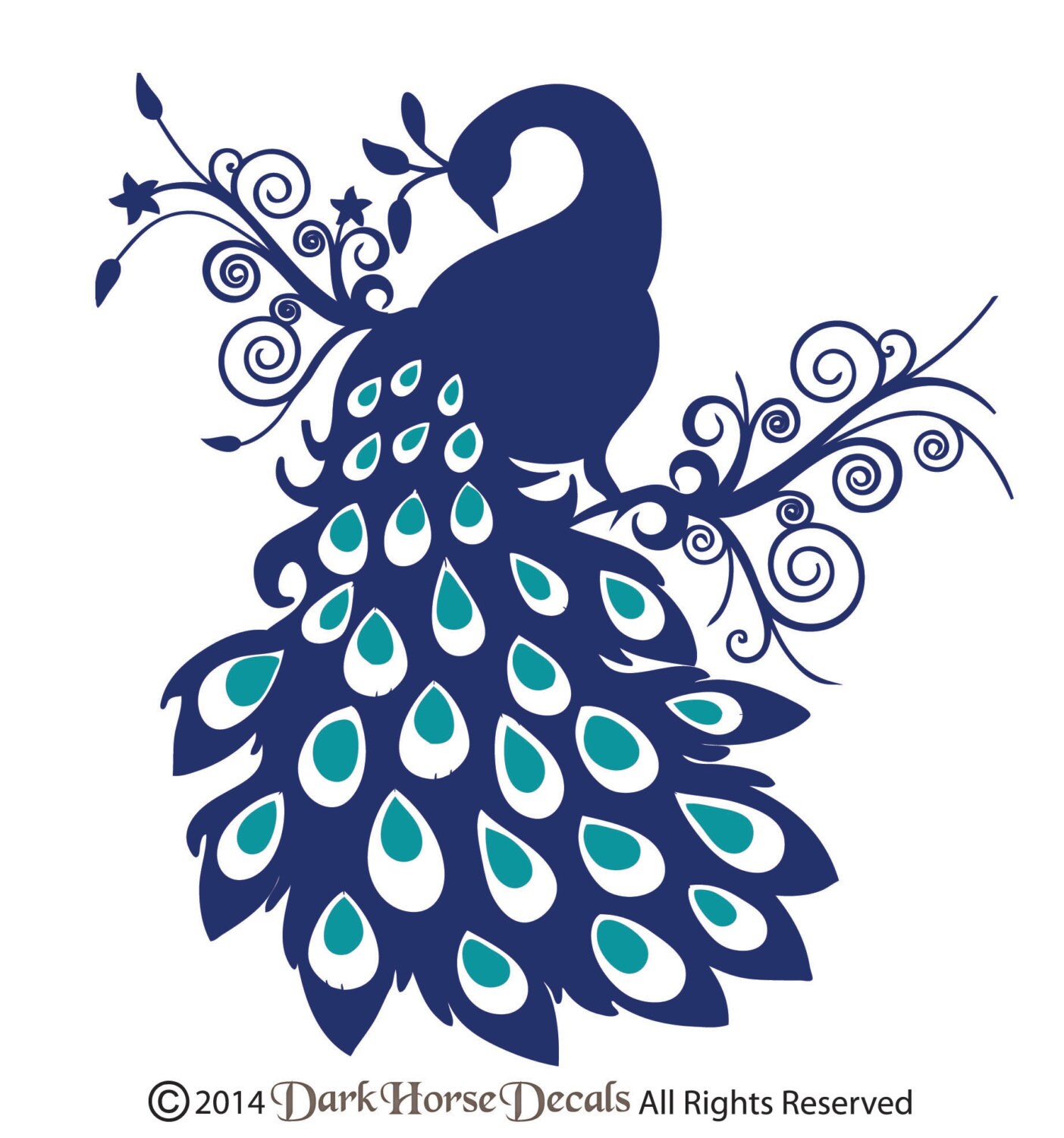 Peacock Wall Decal Bird Wall Decal Vinyl Art Sticker