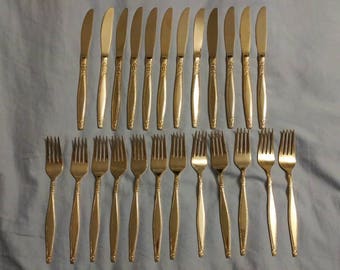 Gold plated flatware | Etsy