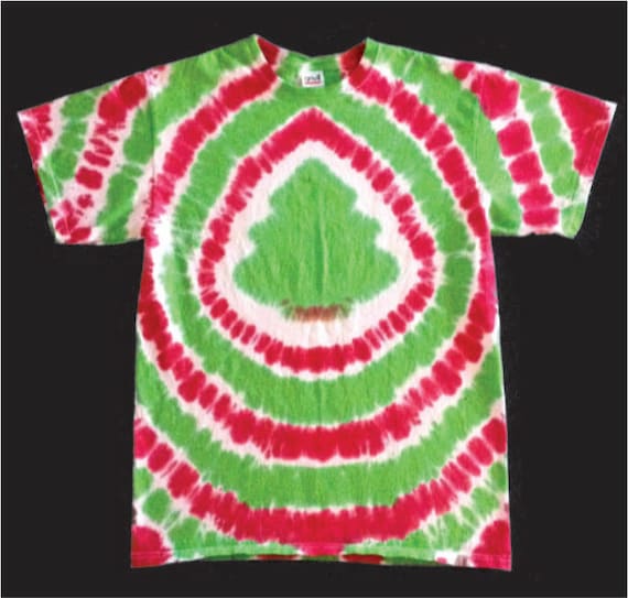 Christmas Tree Handmade Tie Dye Shirt Tye Die Free Shipping
