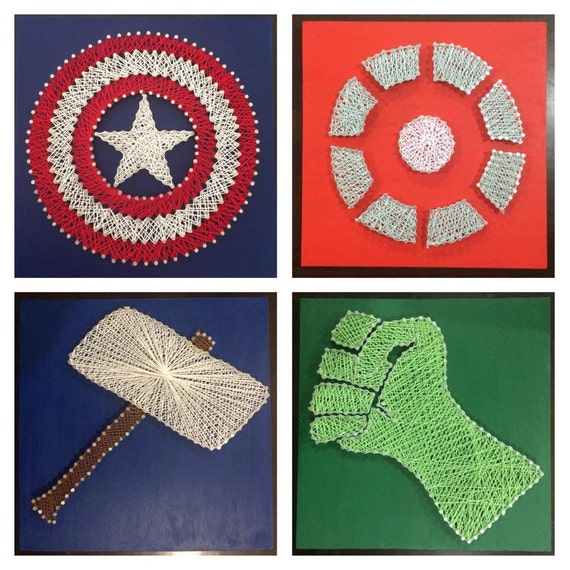 Items similar to Avengers String Art on Etsy
