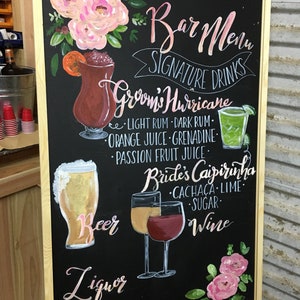 Chalkboard bar menu | Etsy