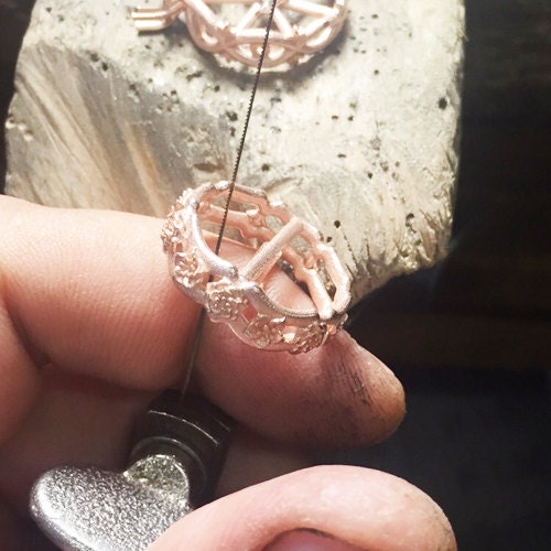 Camellia Jewelry Unique Engagement Ring by CamelliaJewelry on Etsy